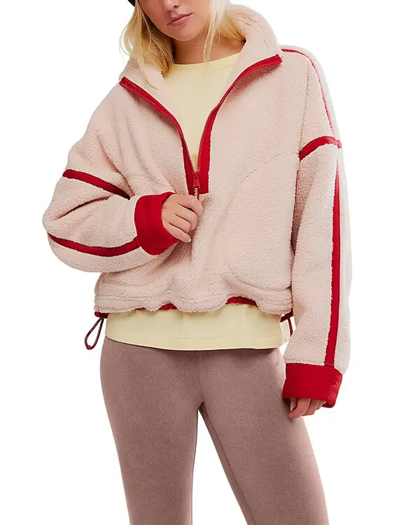 Free People Mountain High Half Zip Pullover - Ballet Slipper Combo