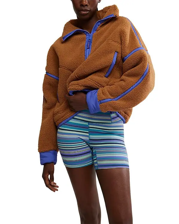 Free People Mountain High Half Zip Pullover - Twig Combo