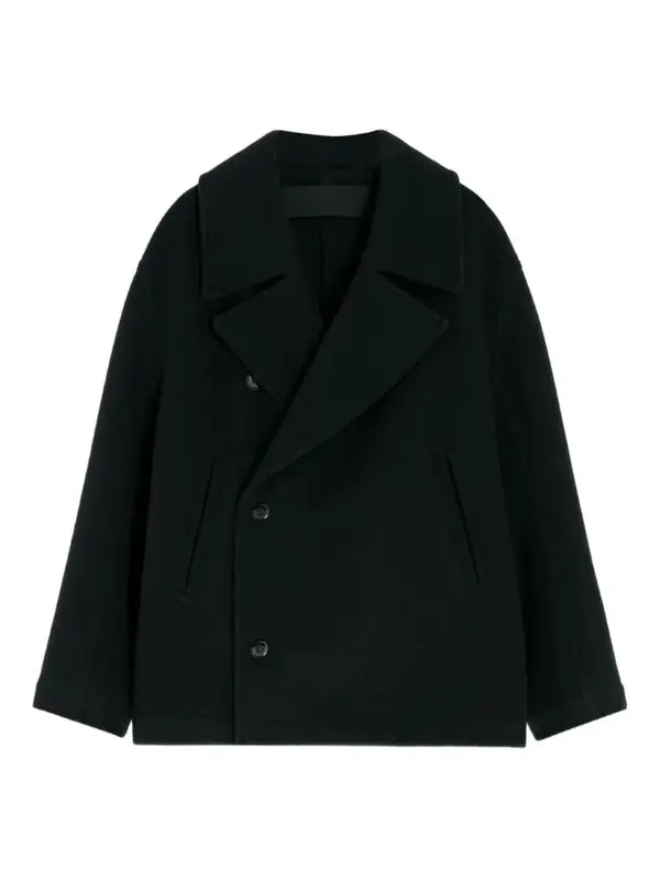 LEMAIRE Boxy Pea Coat - Bk Black