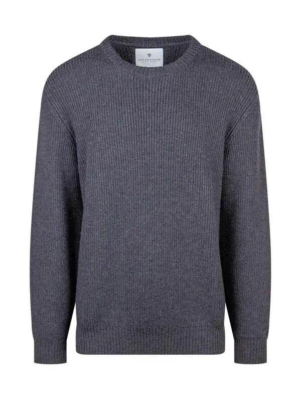 SEVEN GAUGE Merino Jersey Crew-neck Sweater