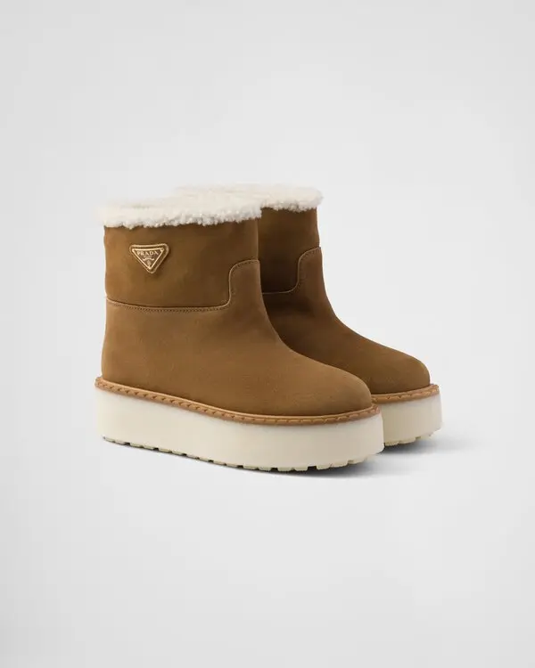 Prada Suede Booties - Cinnamon