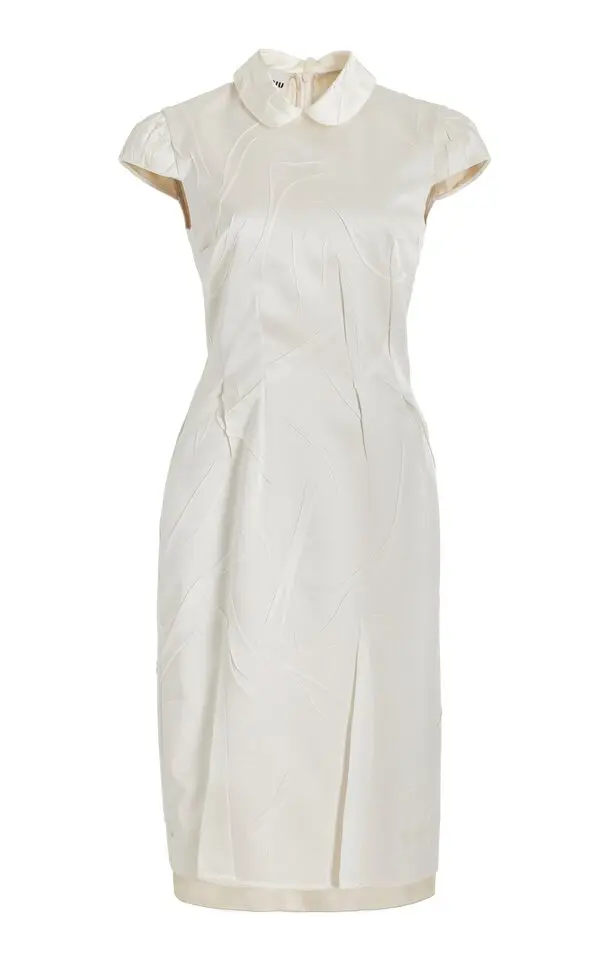 Miu Miu Crushed Silk Satin Midi Dress