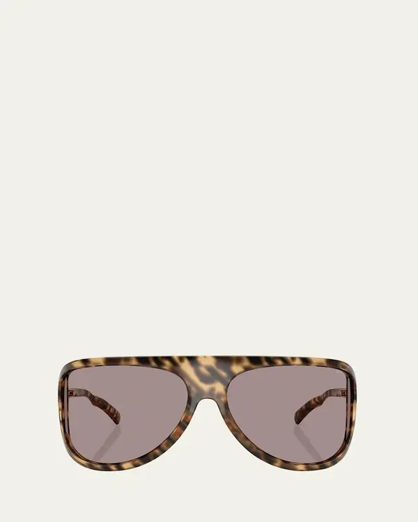 Miu Miu A01s Plastic Shield Sunglasses - Havana