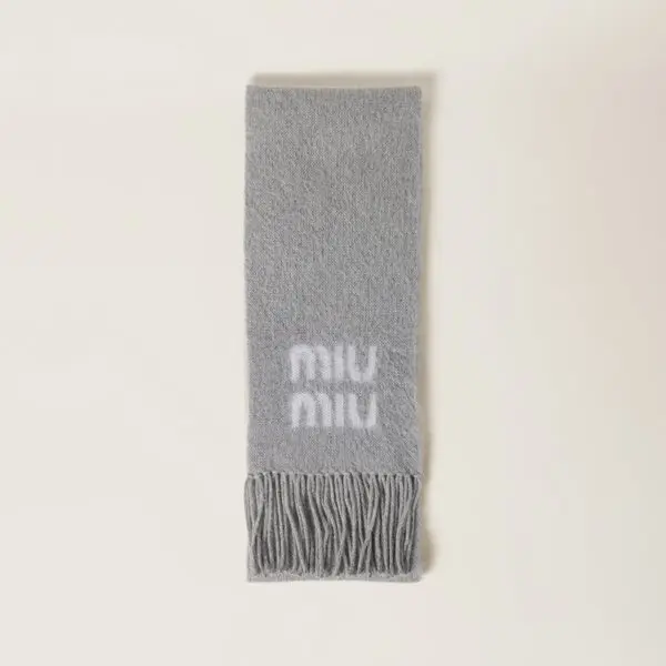 Miu Miu Wool And Mohair Scarf - Grey