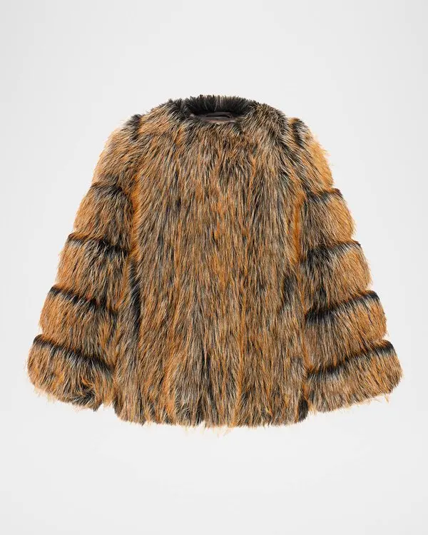 Theia Fox Faux Fur Jacket - Cross