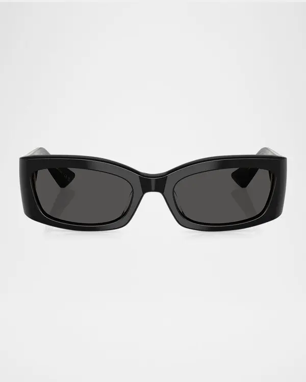 KHAITE X OLIVER PEOPLES Rectangle Sunglasses - Black