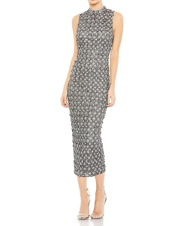 Mac Duggal Embellished High Neck Column Gown