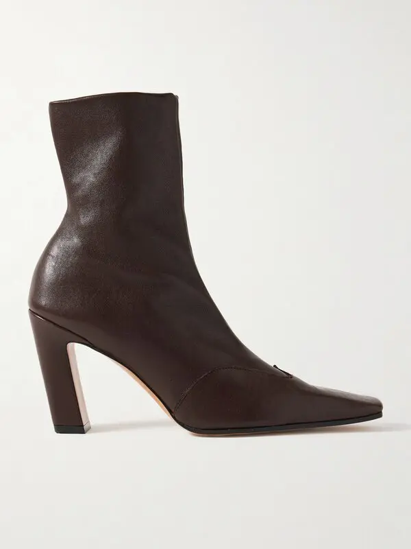 Khaite Nevada Leather Ankle Boots - Brown