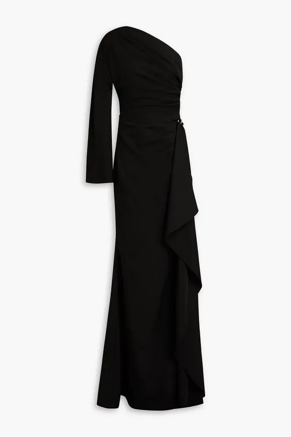 RHEA COSTA One-sleeve Draped Gown