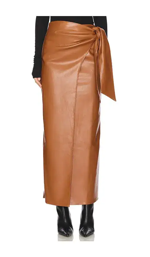 All The Ways Kassidy Faux Leather Skirt - Camel - 60% Off