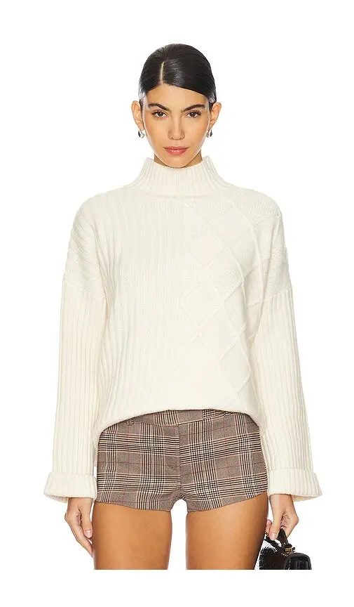 Jumper 1234 Aran Ribbed Turtleneck