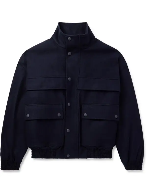 Loro Piana Tristar Wool And Cashmere-blend Flannel Bomber Jacket