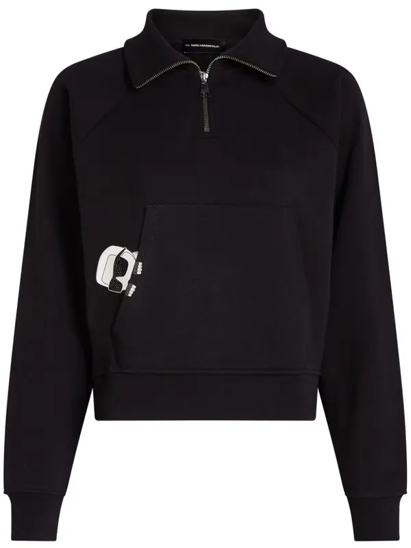 Karl Lagerfeld Ikon Peak-a-boo Half-zip Sweatshirt