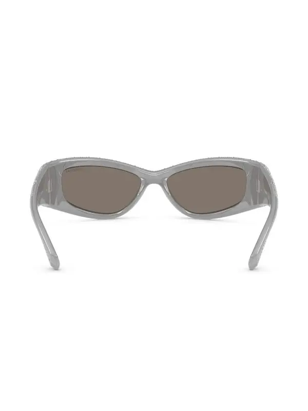 SWAROVSKI Crystal Embellished Rectangle Sunglasses - Grey