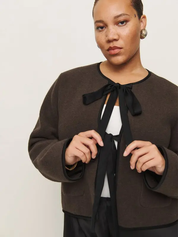 REFORMATION Daisy Cropped Jacket Es - Nutella