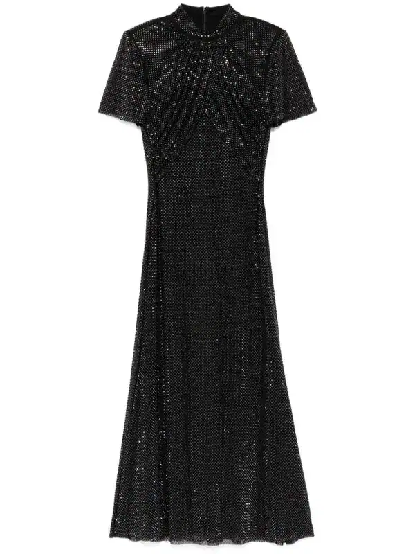 self portrait black rhinestone mesh long sleeve midi dress self portrait black rhinestone mesh long sleeve maxi dress size 4