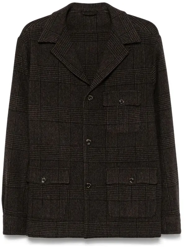 FINAMORE 1925 Wool Single Breasted Jacket - Brown