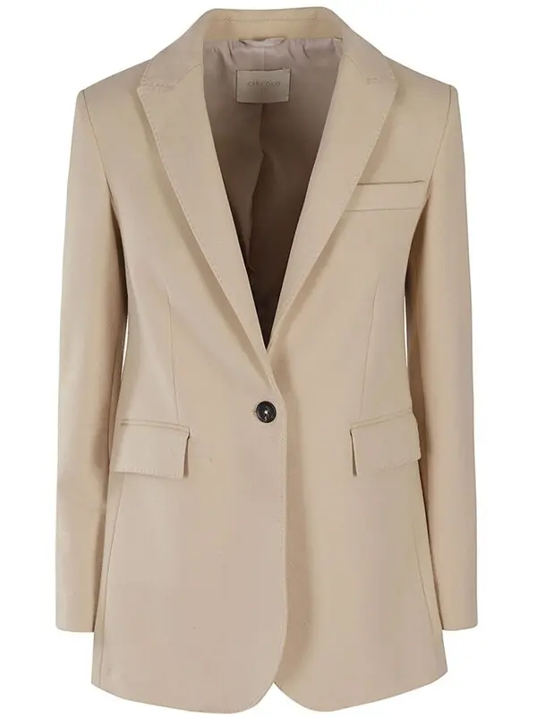 CIRCOLO 1901 Cotton Single Breasted Jacket - Beige
