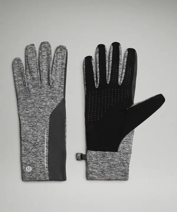 Lululemon Fast And Free Rulu Running Gloves - Heathered Graphite Grey