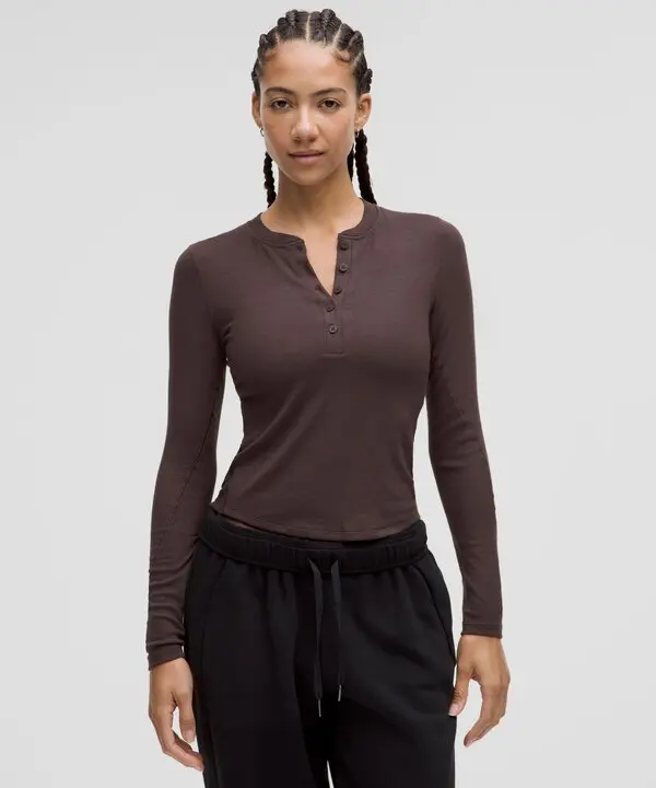 Lululemon Hold Tight Long-sleeve Henley - Espresso