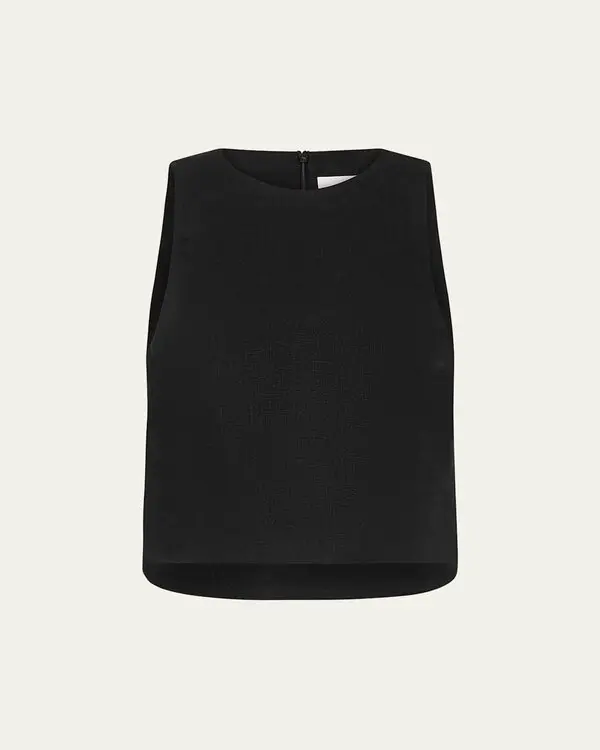 Posse Poppy Linen Crop Top - Black
