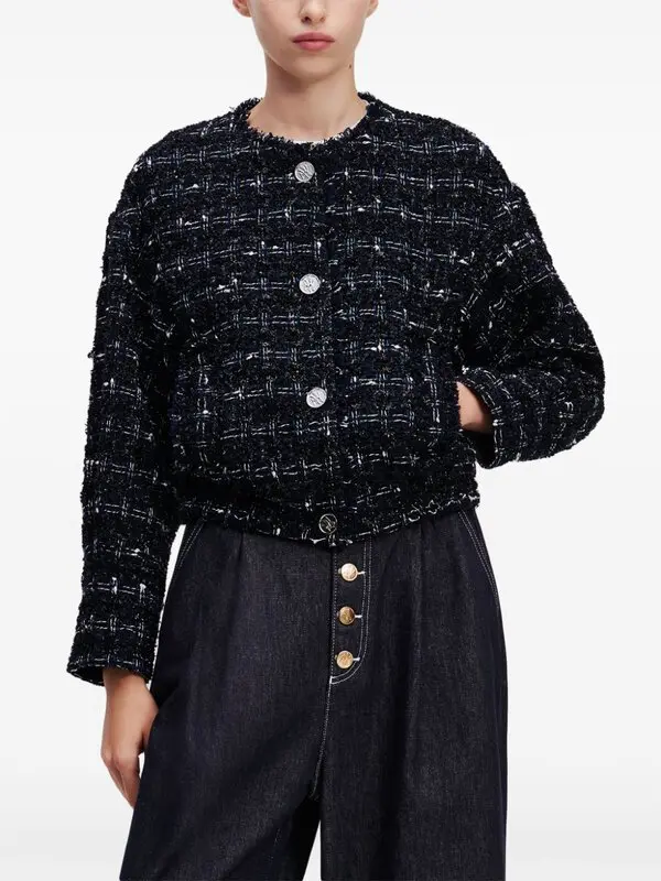 Karl Lagerfeld Bouclé Bomber Jacket