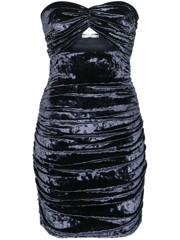 Amen Crushed-velvet Mini Dress - Blue