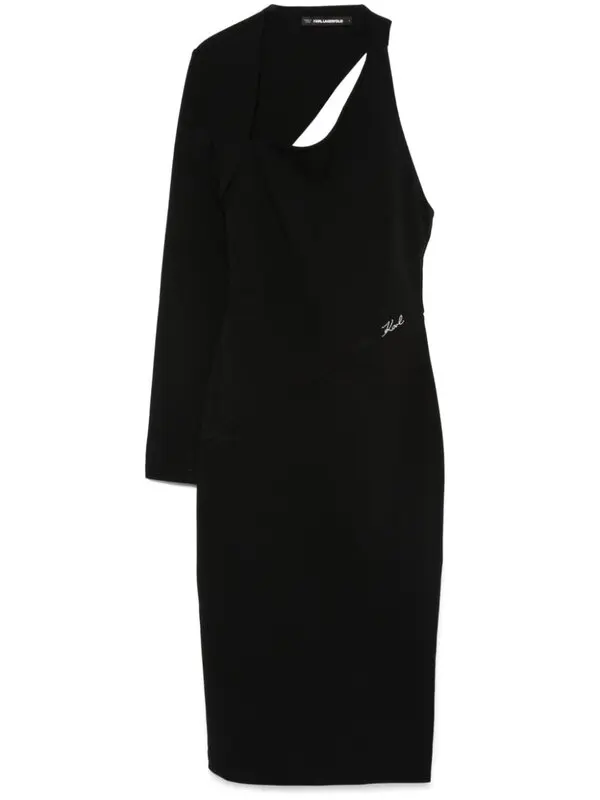 Karl Lagerfeld Asymmetric Jersey Midi Dress