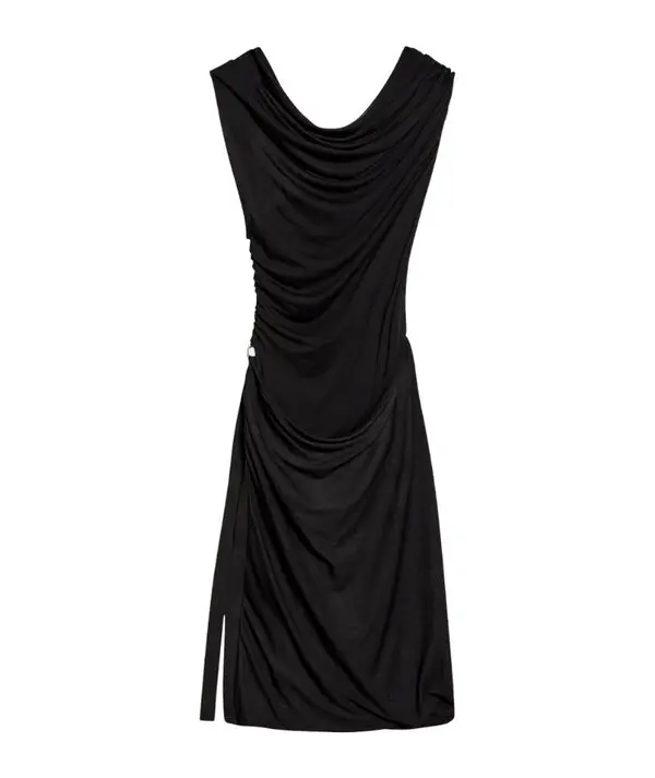 Helmut Lang Sleeveless Draped Jersey Dress