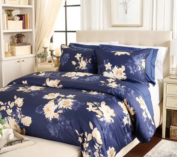 NORTHERN NIGHTS Floral Printed Comforter & Sham Set Queen