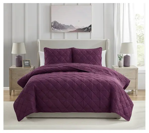 VCNY HOME Lucy 3-piece Diamond Microfiber Quilt Set, F/ Q