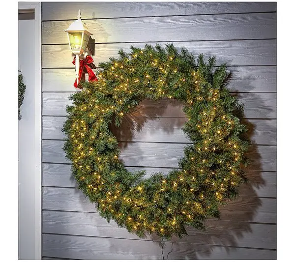 STERLING Grand 48in Prelit Aspen Spruce Wreath Sterli Ng Co