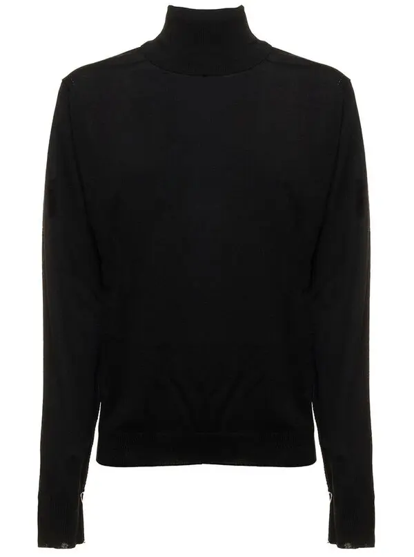 MAISON MARGIELA Wool Turtleneck Jumper With Contrast Stitching