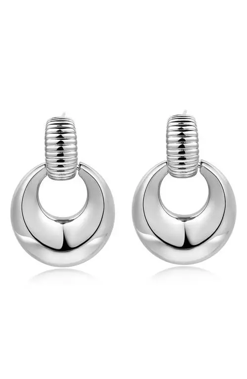 LUV AJ Remy Doorknocker Hoop Earrings - Silver