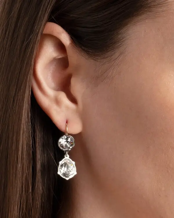 Alexis Bittar Sterling Silver & 14k Crystal Drop Earrings