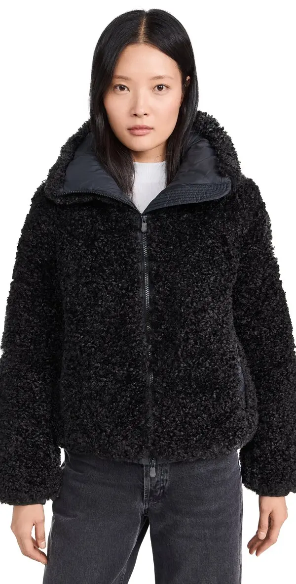 SAVE THE DUCK Kennie Faux Fur Jacket - Black