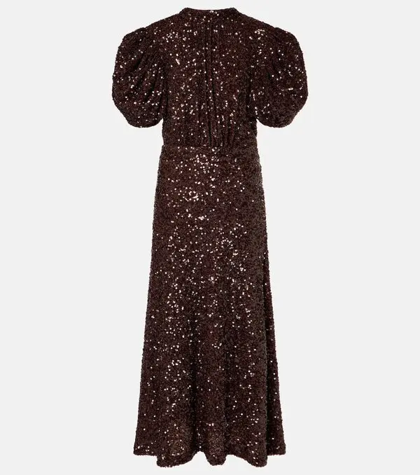 Remain Birger Christensen Sequined Midi Dress - Brown