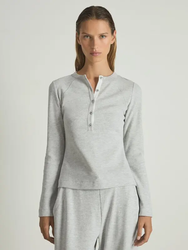 REISS Taylor Waffle Jersey Henley Top