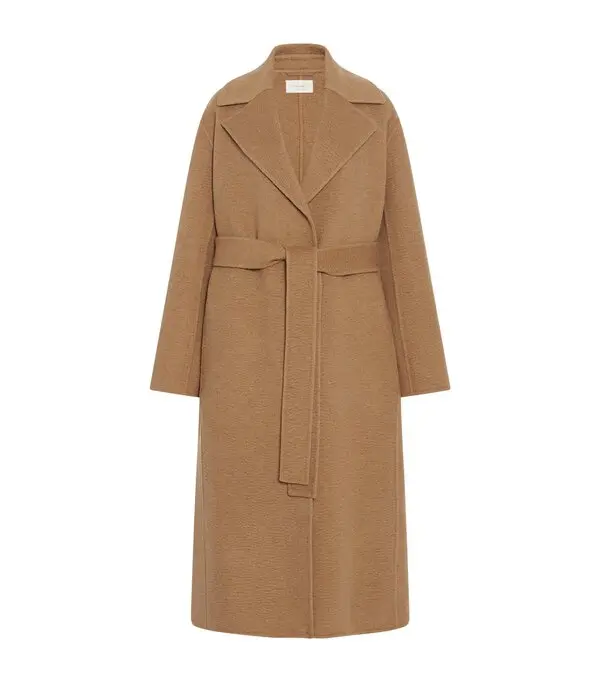 The Row Malika Wool-Blend Coat - Beige | Editorialist
