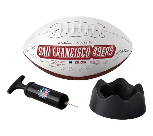 NFL 2024 Team Roster Signature Football With Stand & Pump