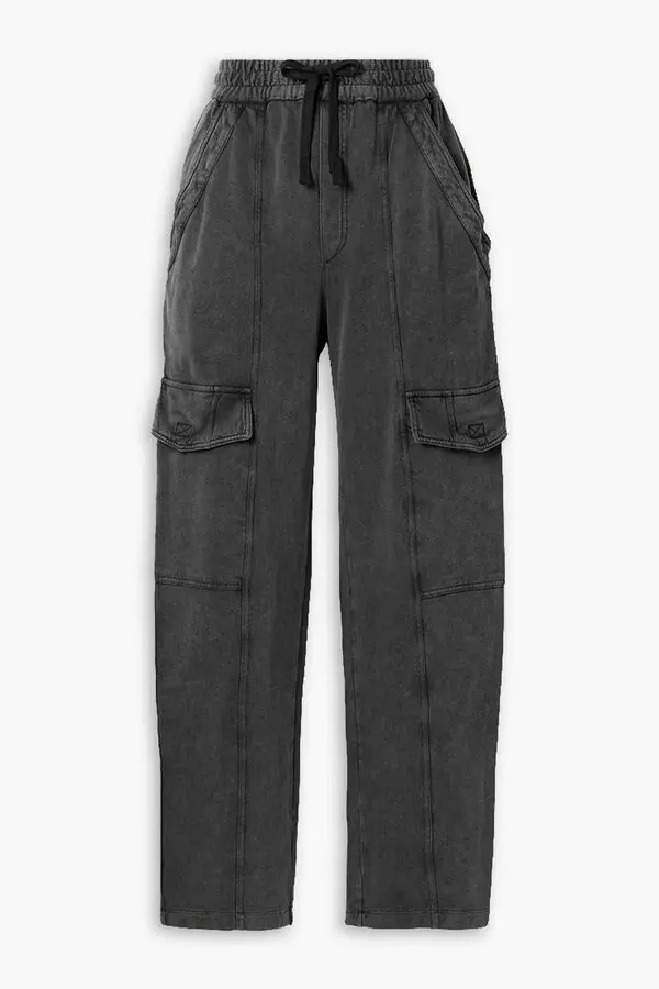 MARANT ETOILE Peorana Cotton-jersey Track Pants - Dark Gray