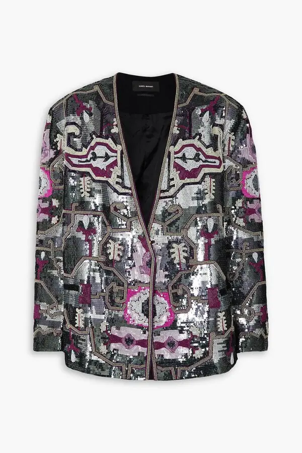 Isabel Marant Helaklero Embellished Wool Jacket