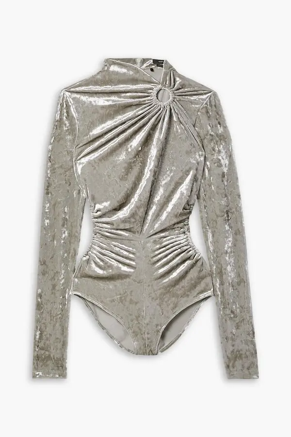 Isabel Marant Goldano Crushed-velvet Bodysuit