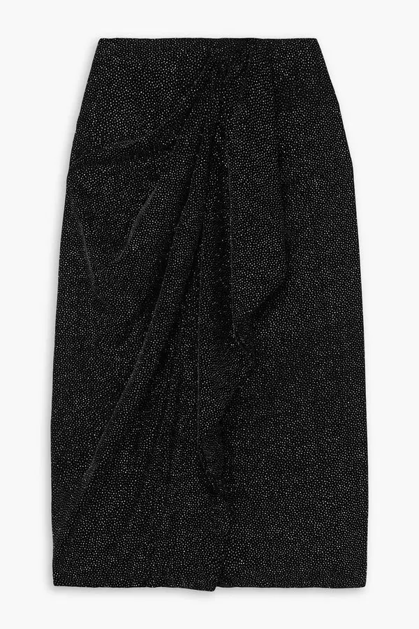 MARANT ETOILE Alyssa Crystal-embellished Velvet Midi Skirt