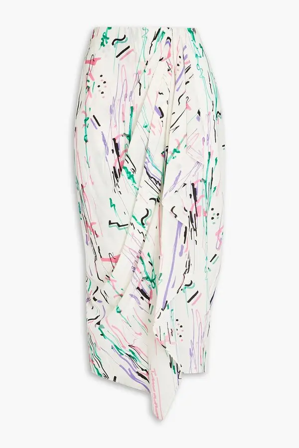 Isabel Marant Wrap-effect Printed Midi Skirt