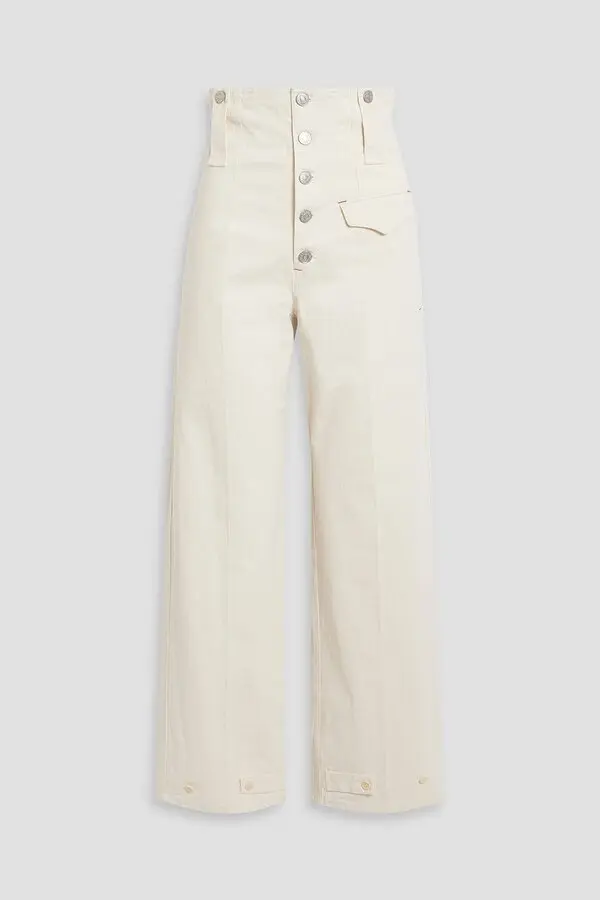 Isabel Marant Darlena Cotton-twill Wide-leg Pants - Ecru