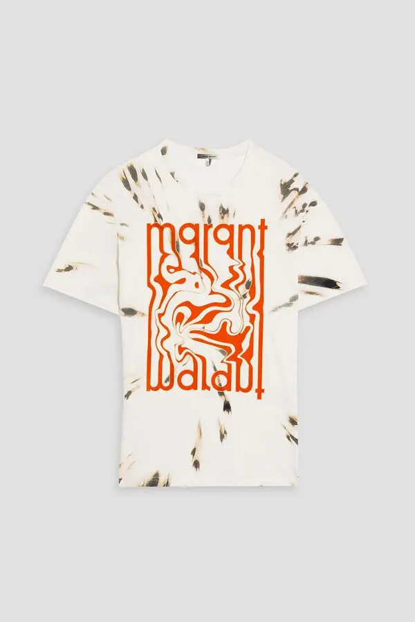 Isabel Marant Zeno Flocked Tiedyed Cottonjersey Tshirt