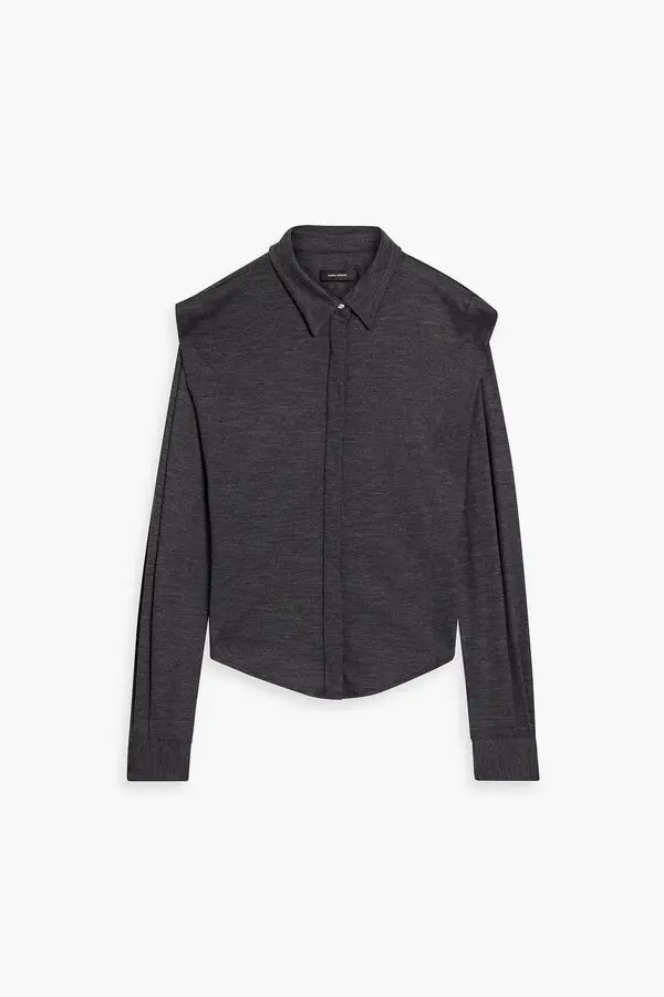 Isabel Marant Galki Mélange Wool-jersey Shirt