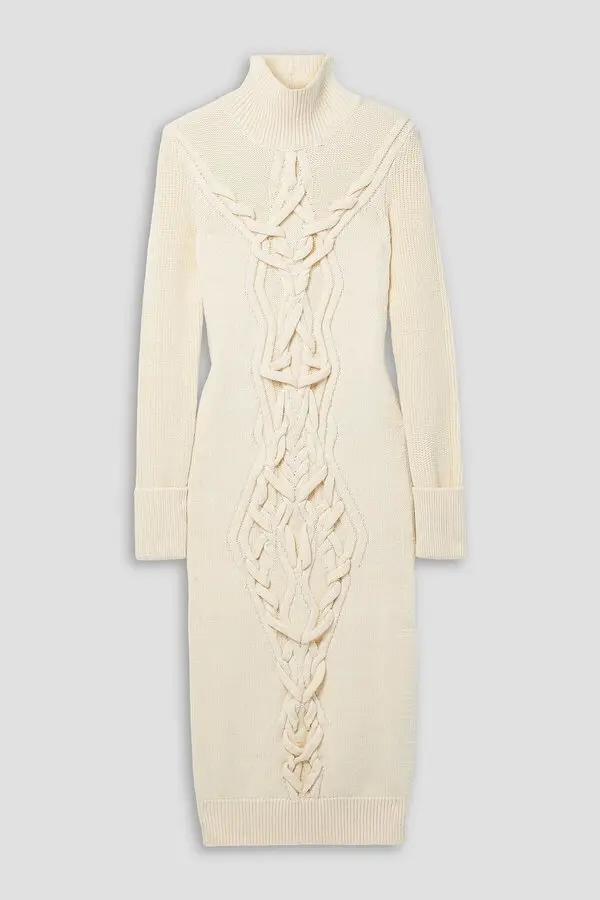 Isabel Marant Adrienne Cable-knit Merino Wool-blend Midi Dress