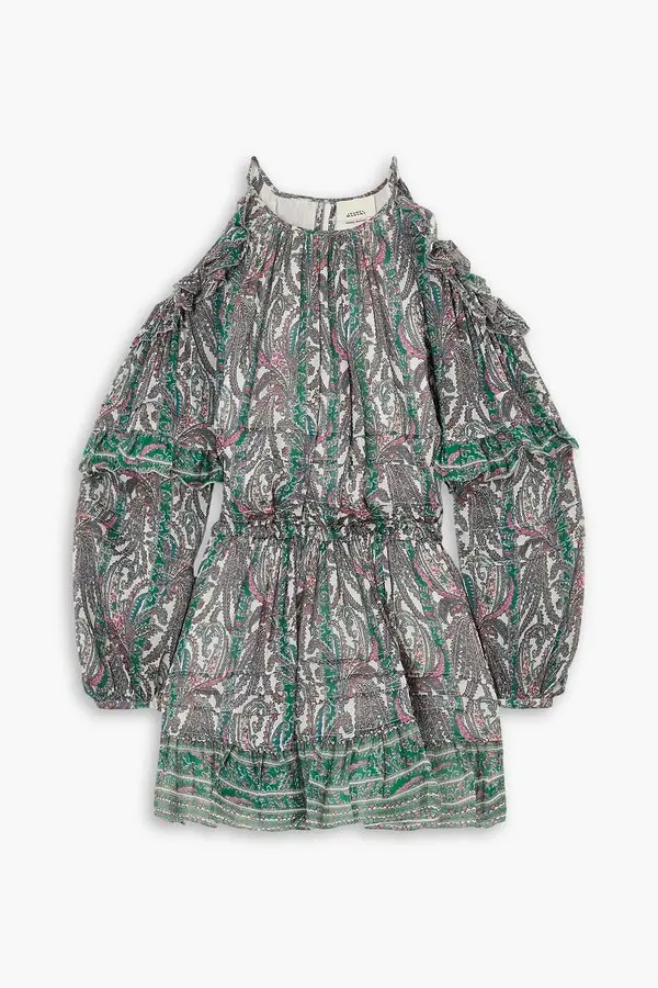 Isabel Marant Gabinia Paisley-print Mini Dress - Green
